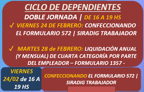 Capacitación Ganancias: Formulario 572 SIRADIG Trabajador - Liquidación ...
