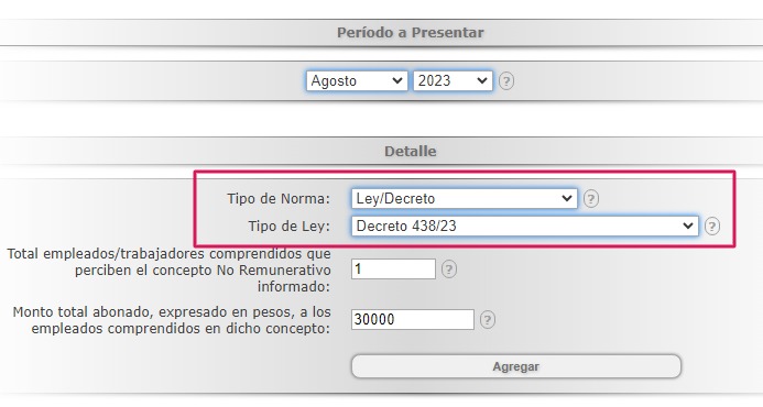 DJNR: Cómo informar el bono del Decreto 438/23